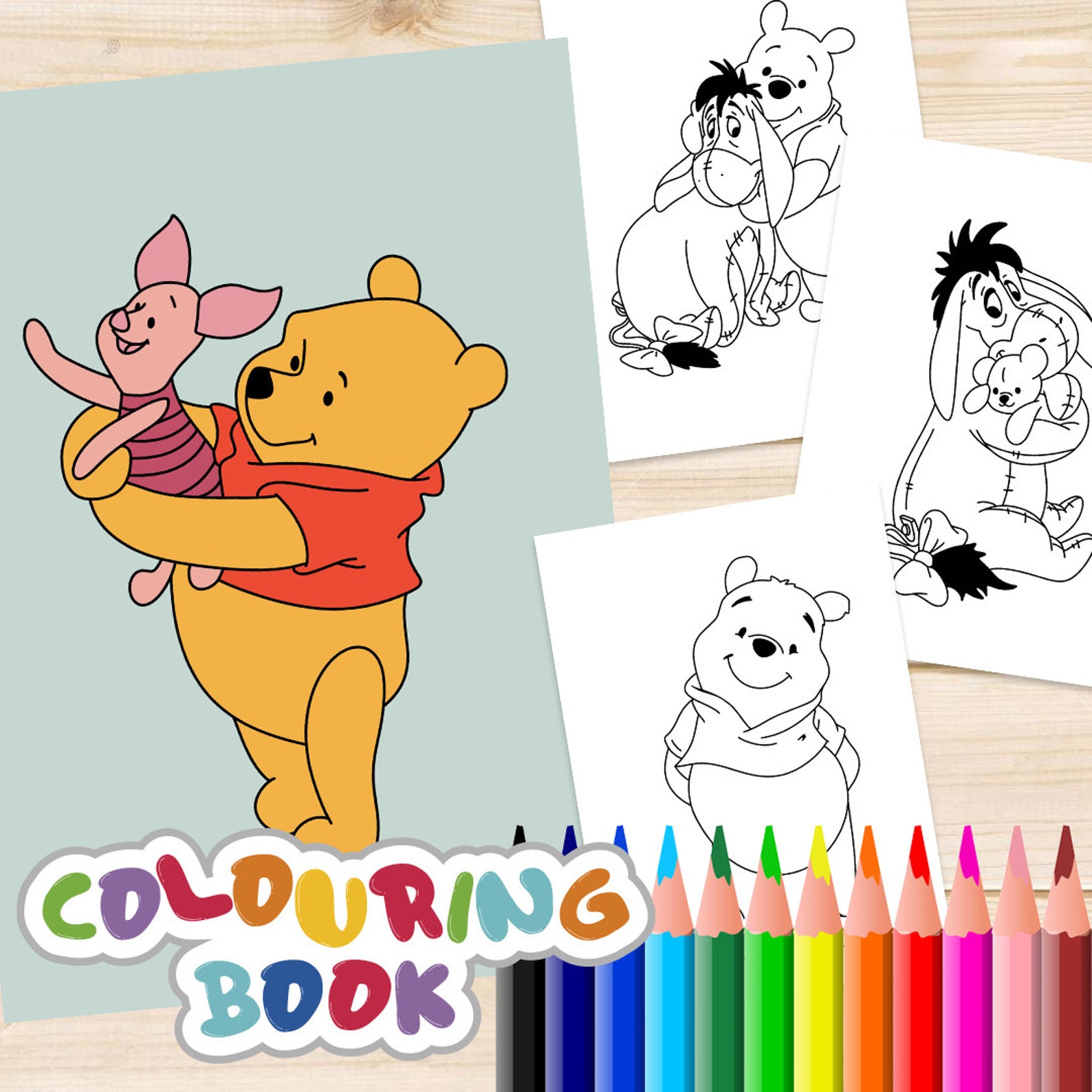 10 Pages of Winnie-the-pooh Coloring Book - Printable PDF Coloring Book ...