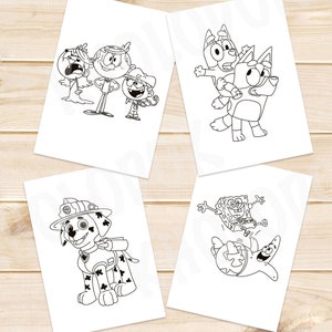 18 Cartoon Coloring Book, Kids Coloring Book, Kids Coloring Pages, Easy ...