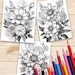 50 Pages of Flowers Coloring Book - Printable PDF Coloring Book ...