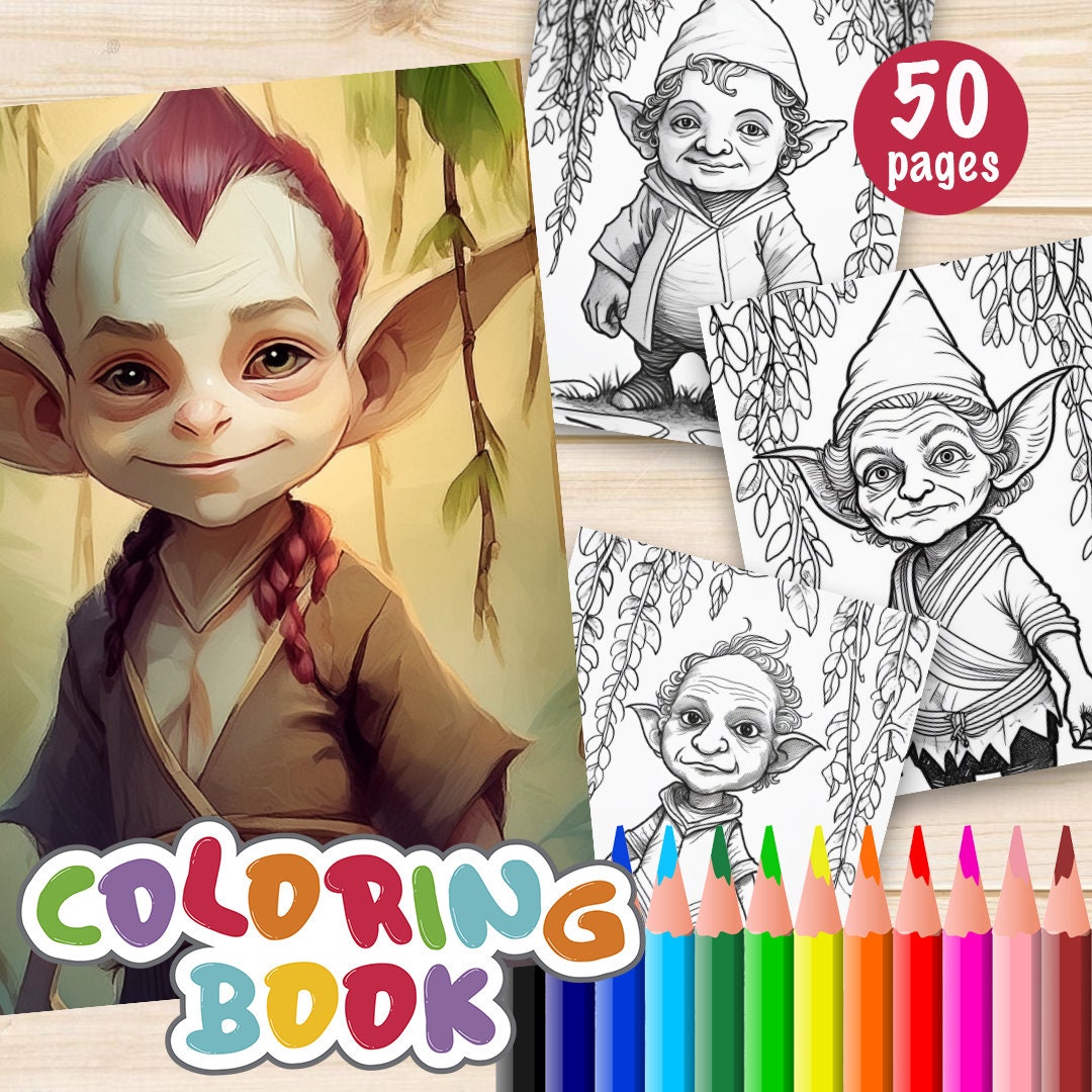 50 Forest Goblin Coloring Pages, Coloring Book, Kids Artist Adult ...