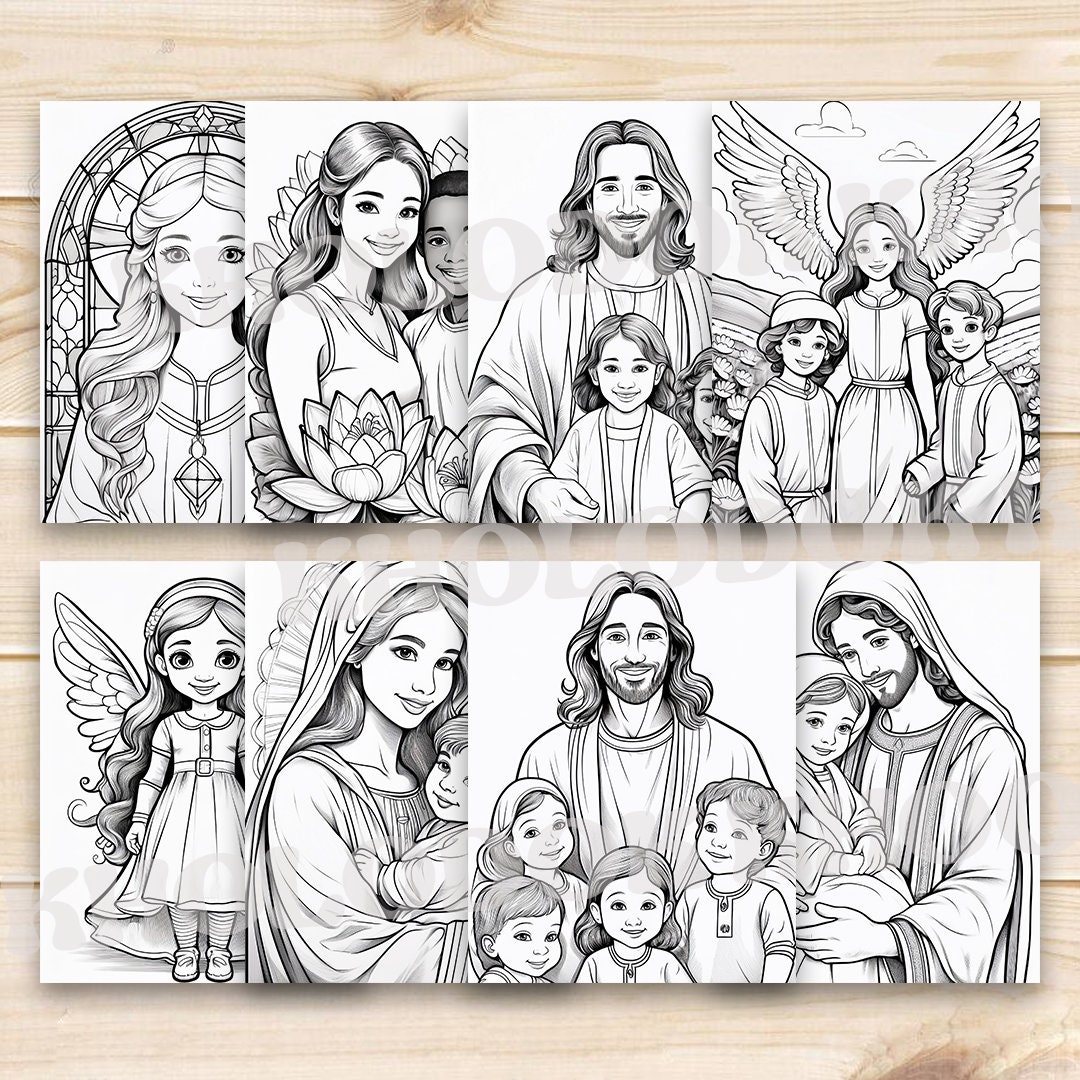 32 Bible Coloring Pages, Christian Coloring Book for Kids, Digital ...