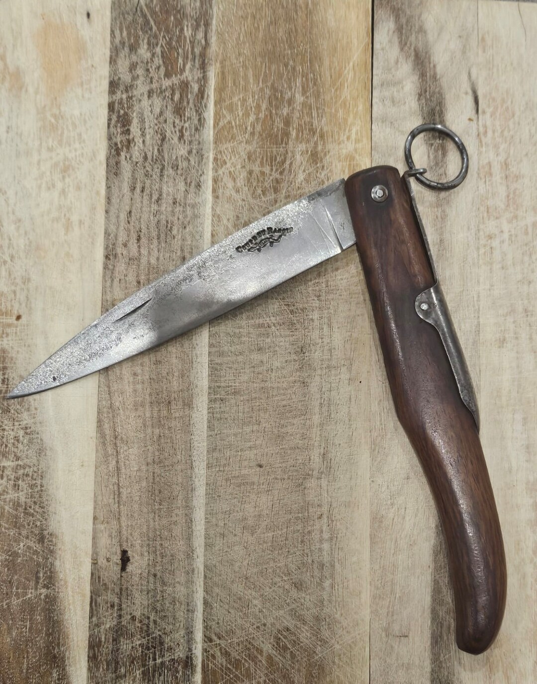 Big Vintage WWII French Coupe Du Raggis Lizard 13 Ring Lock Navaja ...