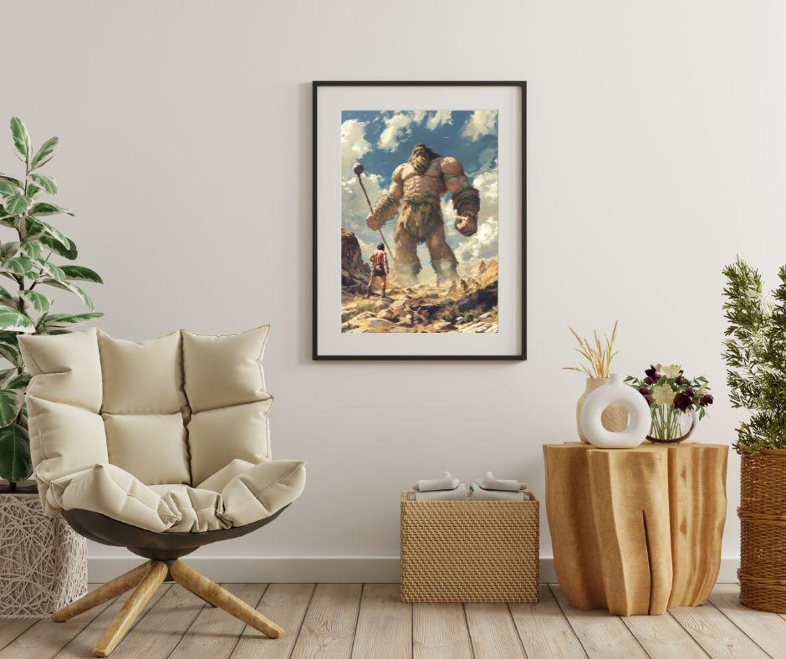 David and Goliath Wall Art Bible Wall Art Christian Wall Art Jesus Art ...