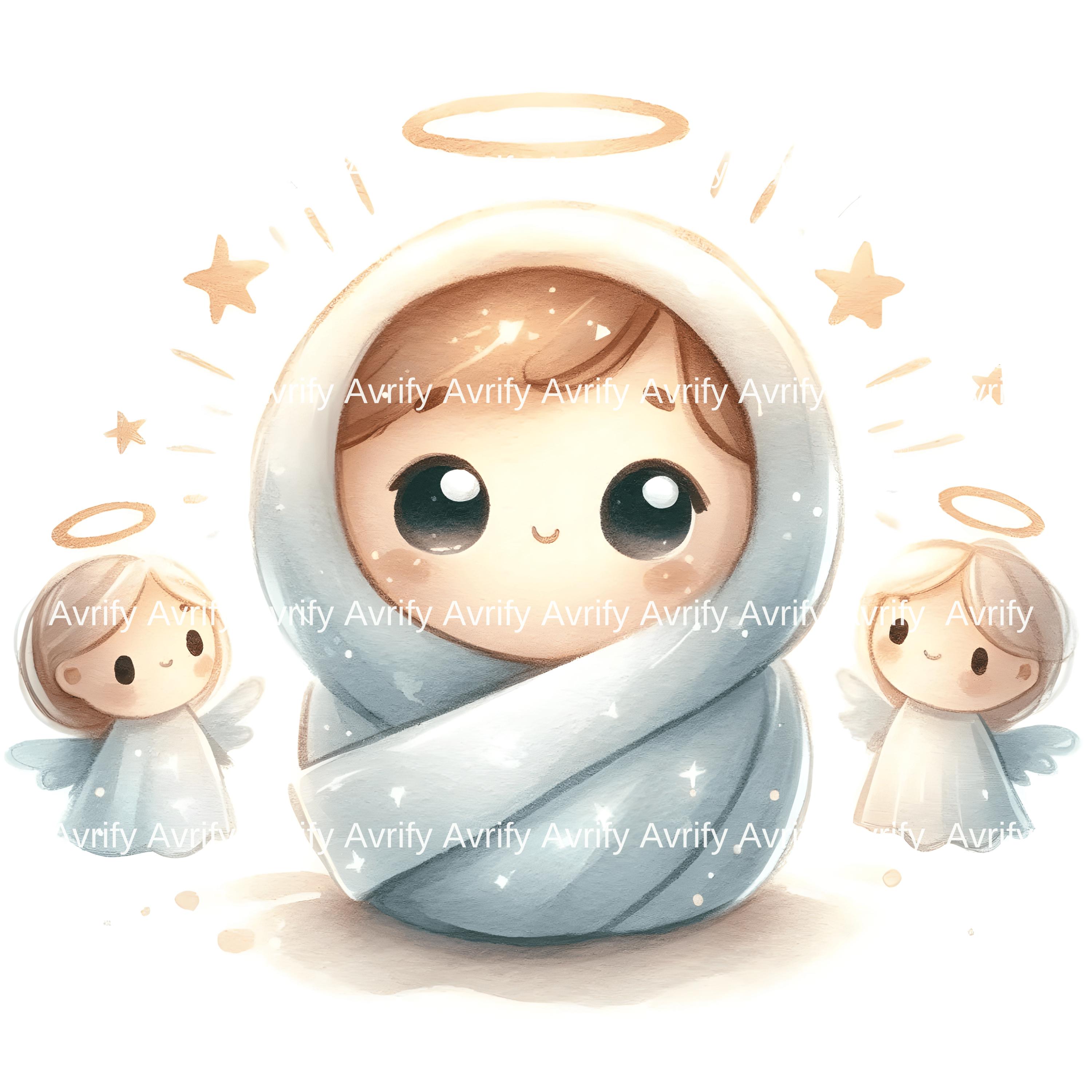 20 Cute Nativity Kids Clipart Bundle Holy Family Baby Jesus Wise Men ...