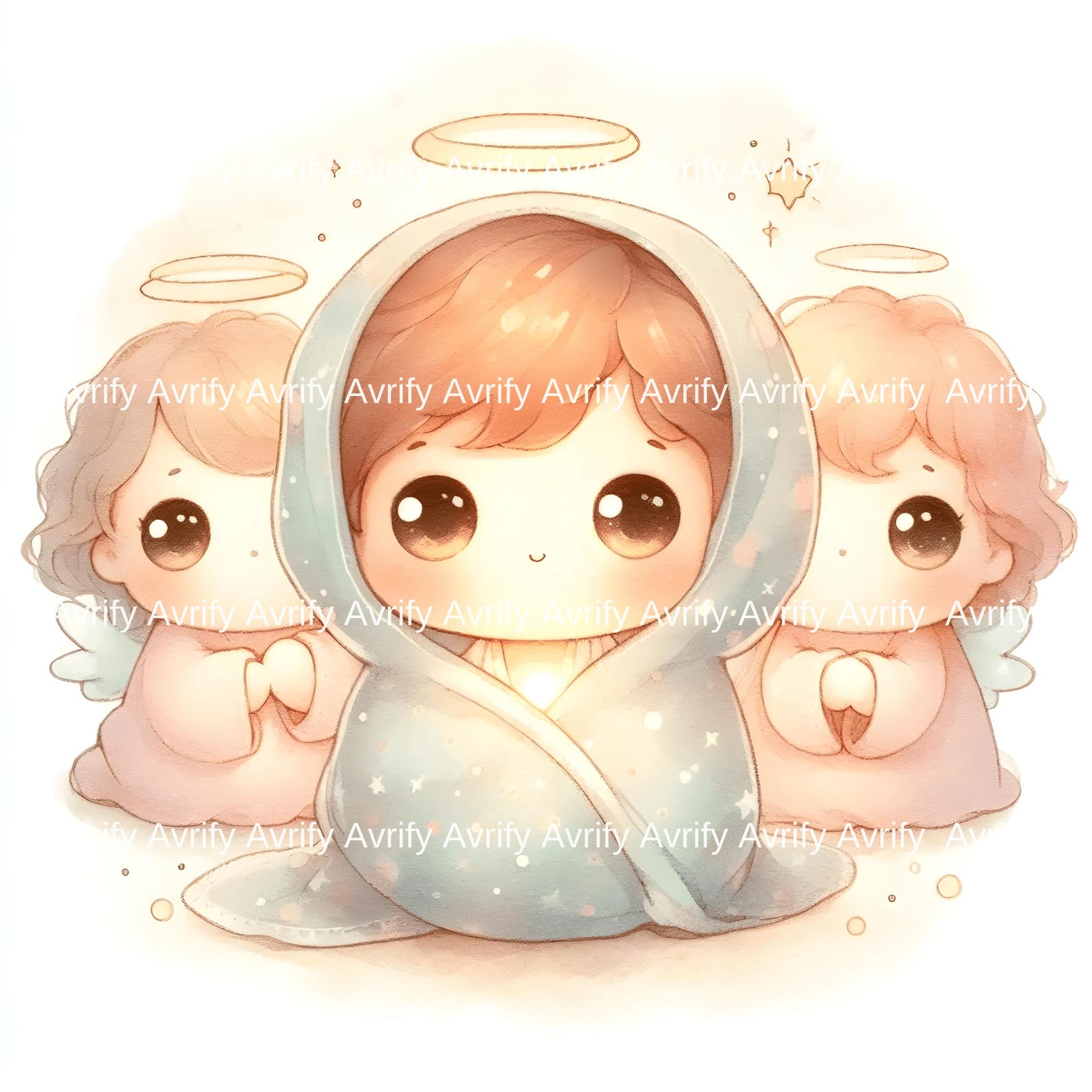 20 Cute Nativity Kids Clipart Bundle Holy Family Baby Jesus Wise Men ...