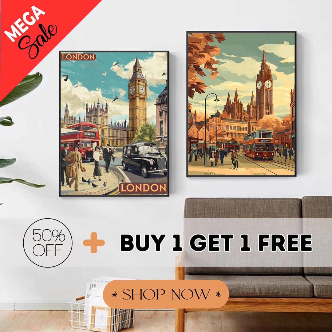 Vintage London, London Travel, London Print Posters, Travel Wall Art ...