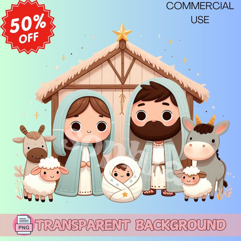 Nativity Png, Birth of Jesus, Watercolor Nativity, Nativity Scene Png ...