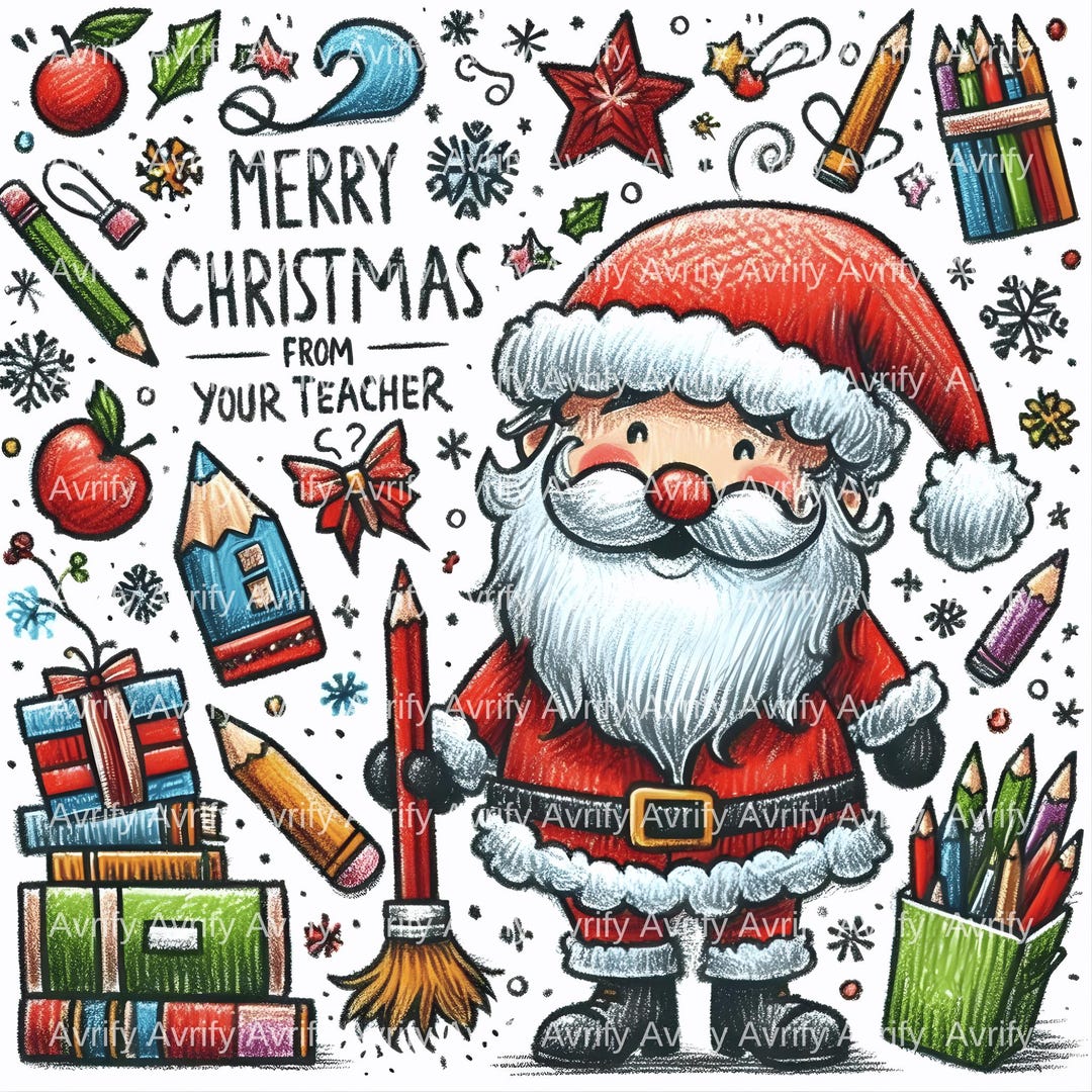 20 Christmas School Clipart Merry Class Teacher Cute Classroom ...