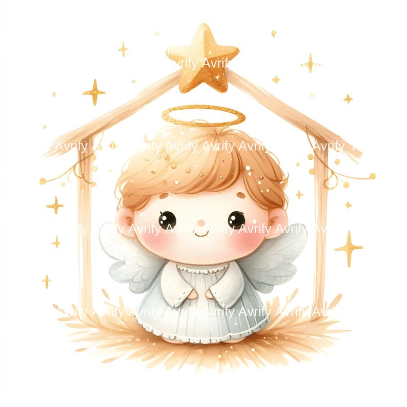 20 Cute Nativity Kids Clipart Bundle Holy Family Baby Jesus Wise Men ...