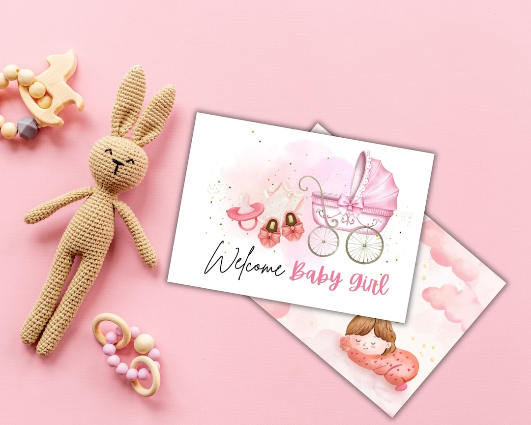 Baby Girl Card Printable Instant Download Congratulations Card - Etsy