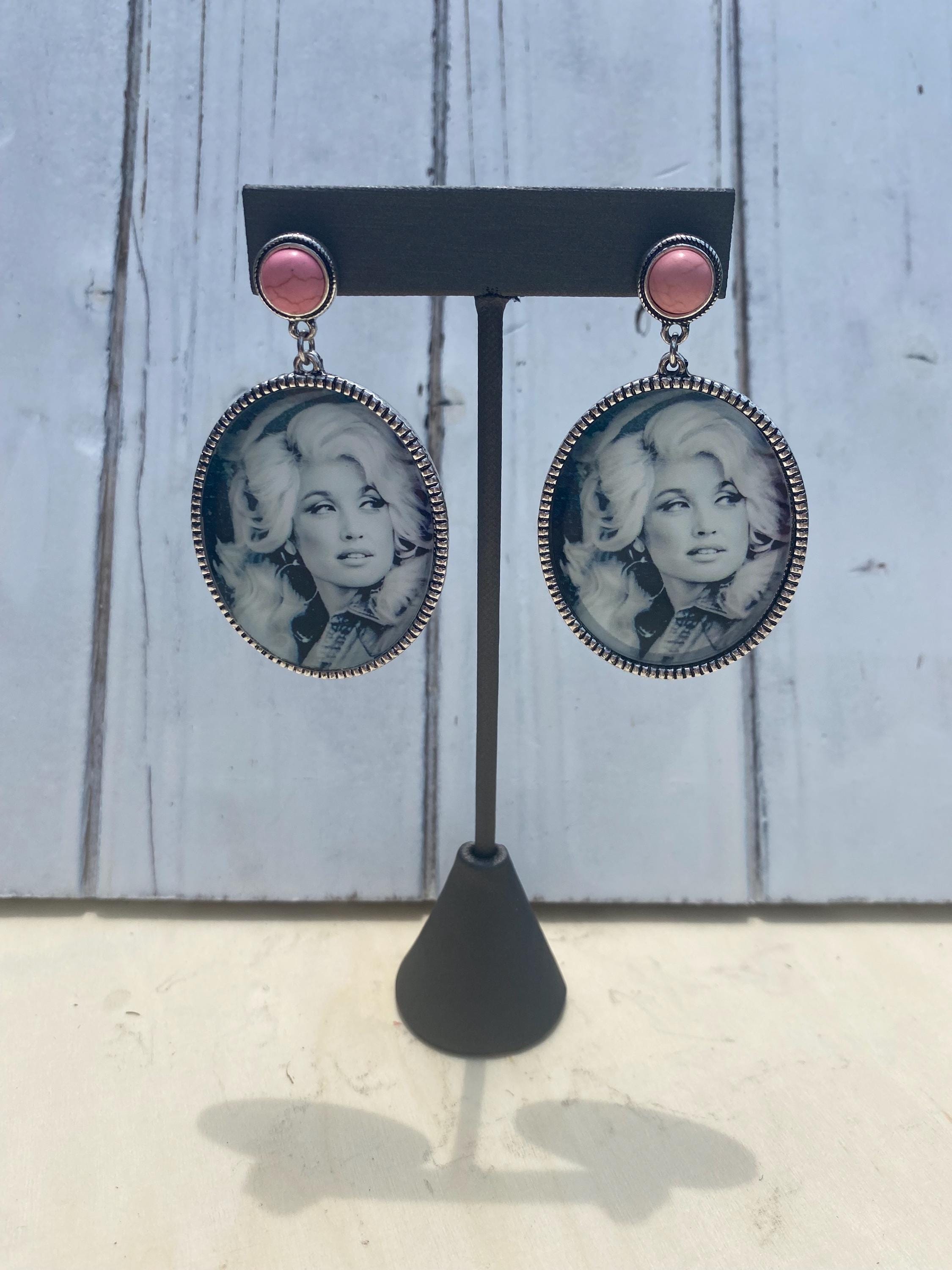 Pale Pink Post Dolly Parton Statement Earrings - Etsy