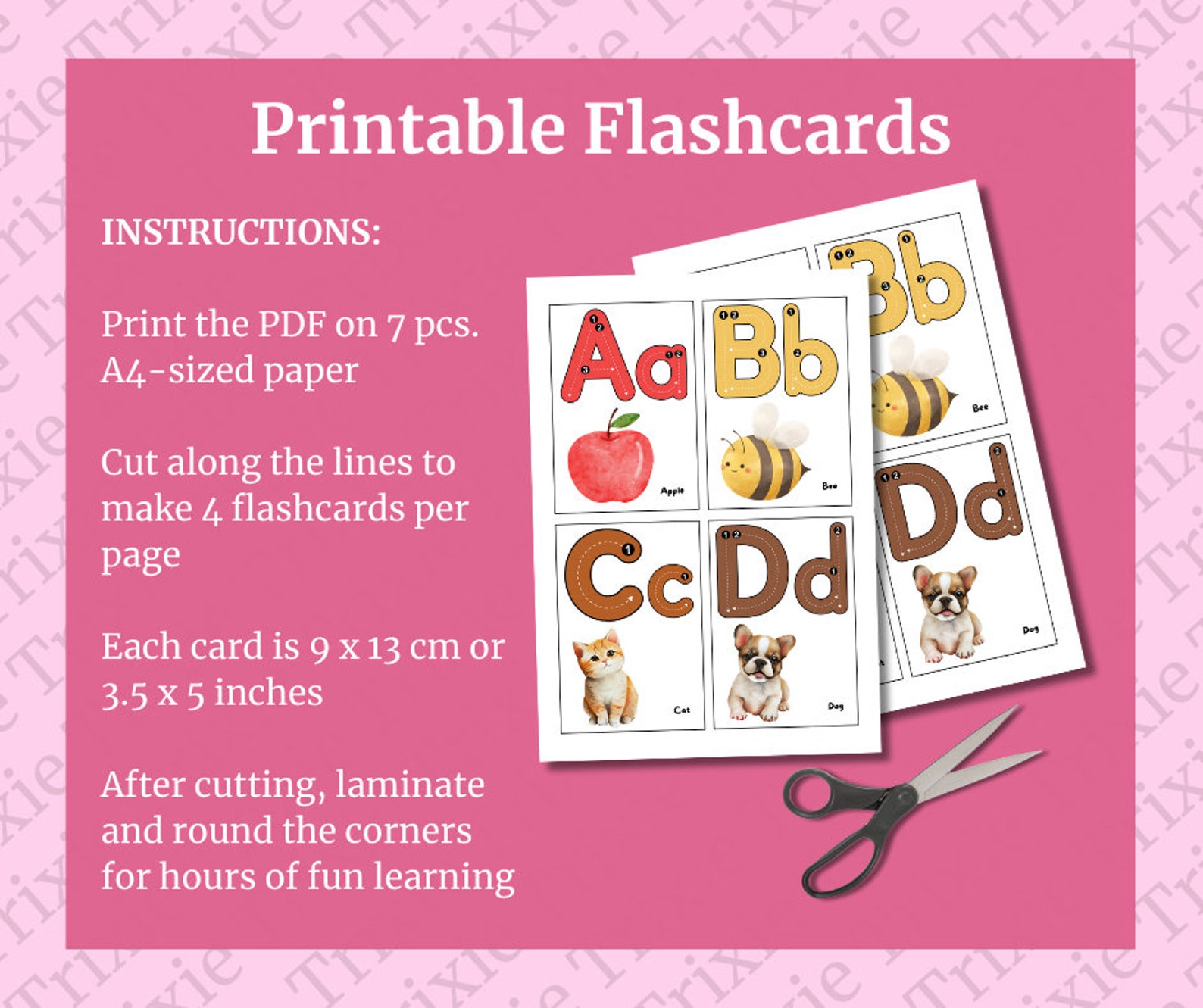 Alphabet Tracing Flashcards, Editable Template, Digital Files ...