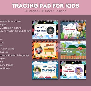 Editable Kids Tracing Worksheets, Tracing Pad: Name Personalization ...
