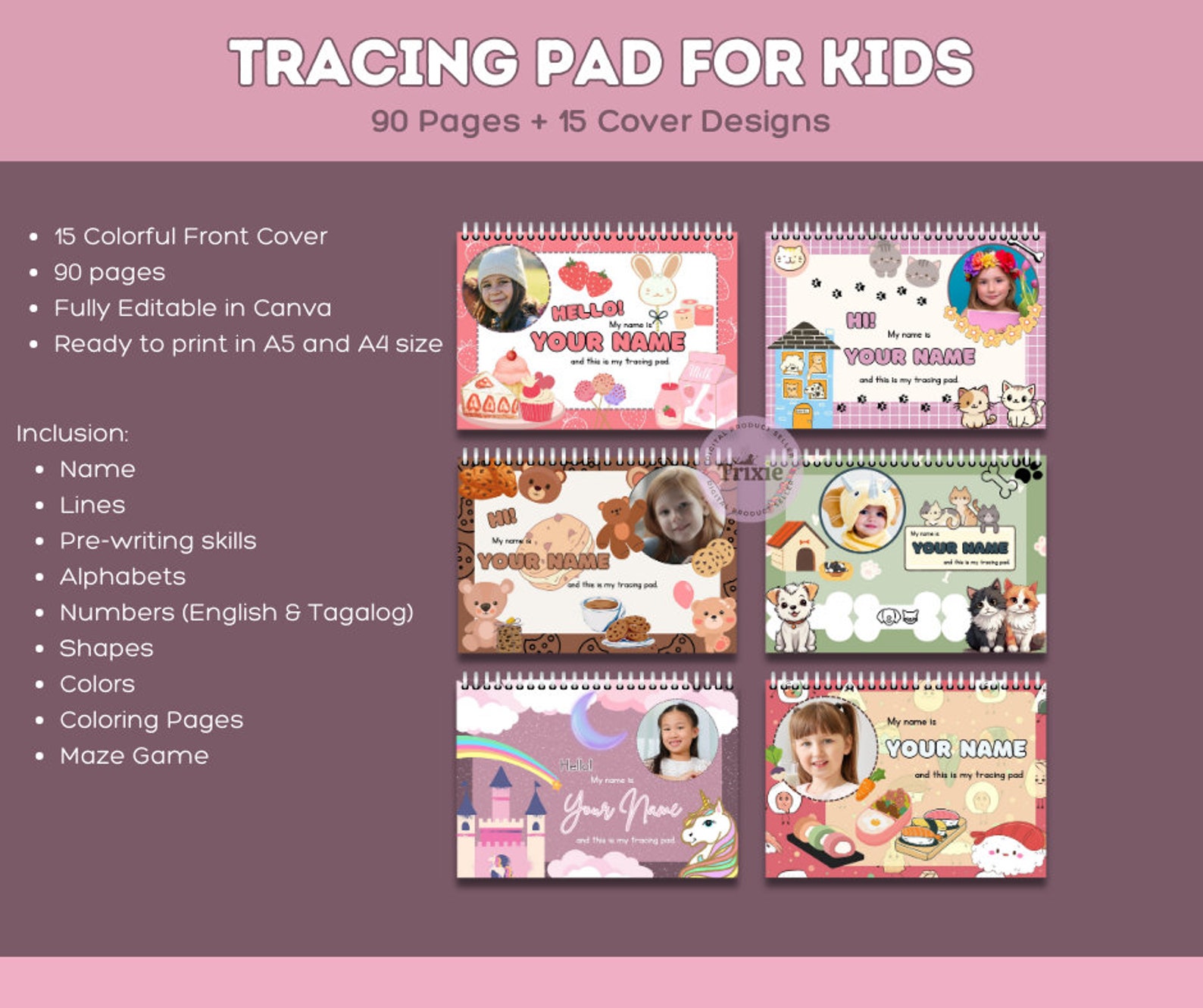 Editable Kids Tracing Worksheets, Tracing Pad: Name Personalization ...
