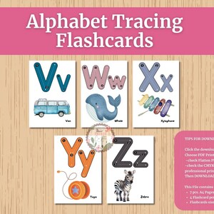 Alphabet Tracing Flashcards, Editable Template, Digital Files ...