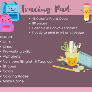 Editable Tracing Pads for Kids, Tracing Worksheets, Activity Sheets ...