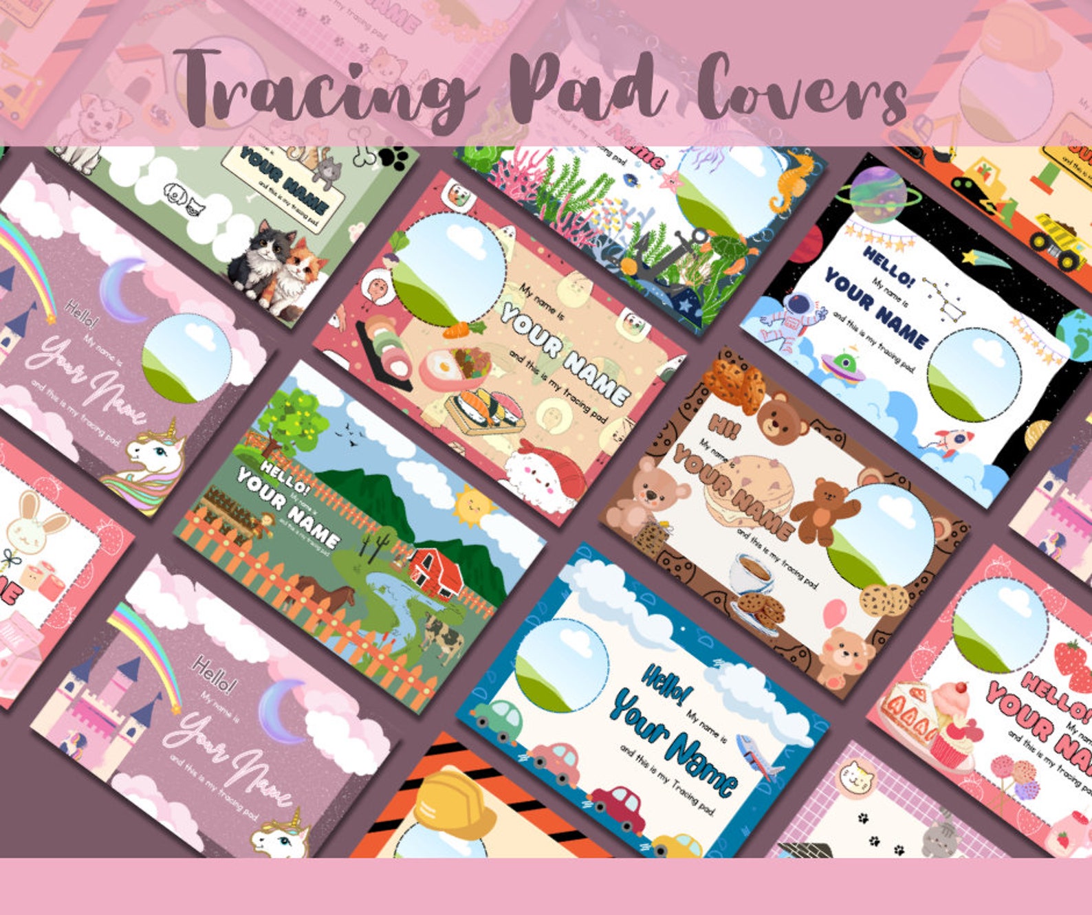 Editable Tracing Pads for Kids, Tracing Worksheets, Activity Sheets ...