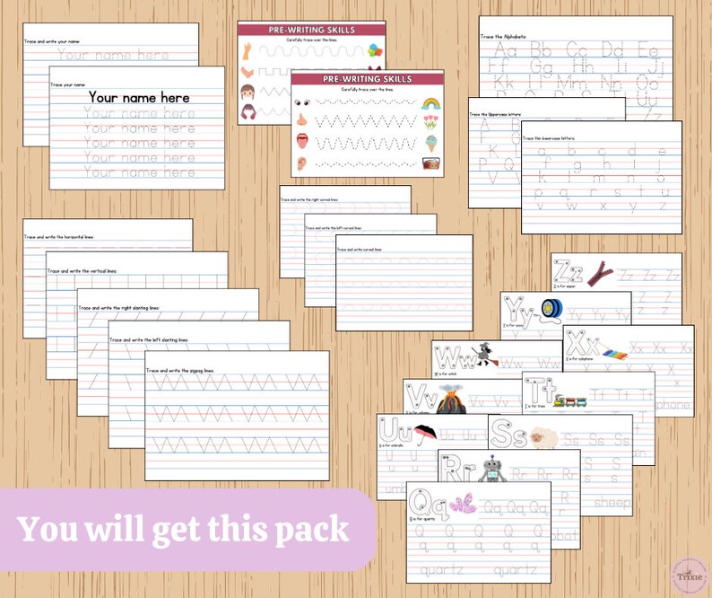 Editable Tracing Pads for Kids, Tracing Worksheets, Activity Sheets ...