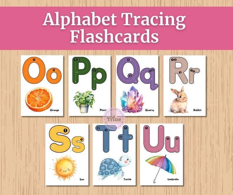 Alphabet Tracing Flashcards, Editable Template, Digital Files ...