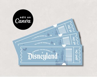 Disneyland Ticket Template | Canva Editable Template | Disneyland ...