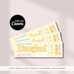 Retro Disneyland Ticket Template | Canva Editable Template | Disneyland ...