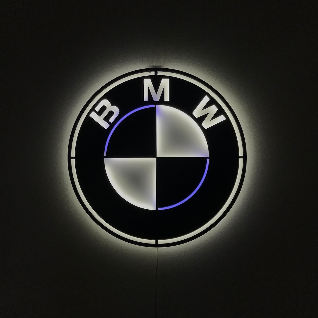 BMW Led Metal Sign, BMW Car Sign, BMW Led Lighted Logo, Garage Wall ...