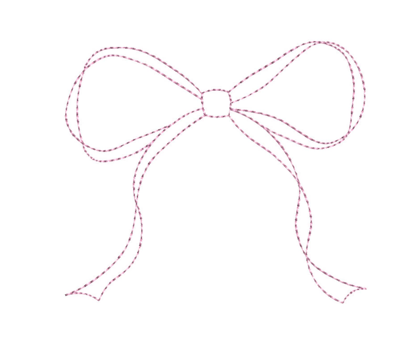 Thin Bow Outline Embroidery File | Three Sizes | Coquette Embroidery ...