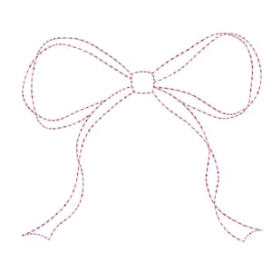 Thin Bow Outline Embroidery File | Three Sizes | Coquette Embroidery ...