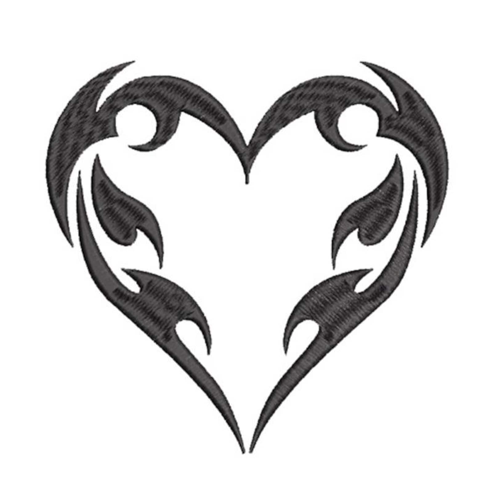 Cyber Sigilism Heart Design | 3 Sizes | Machine Embroidery - Etsy
