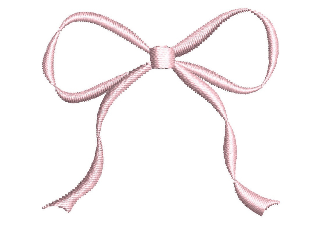 Three Sizes Bow Embroidery | Satin Stitch | Coquette Design - Etsy
