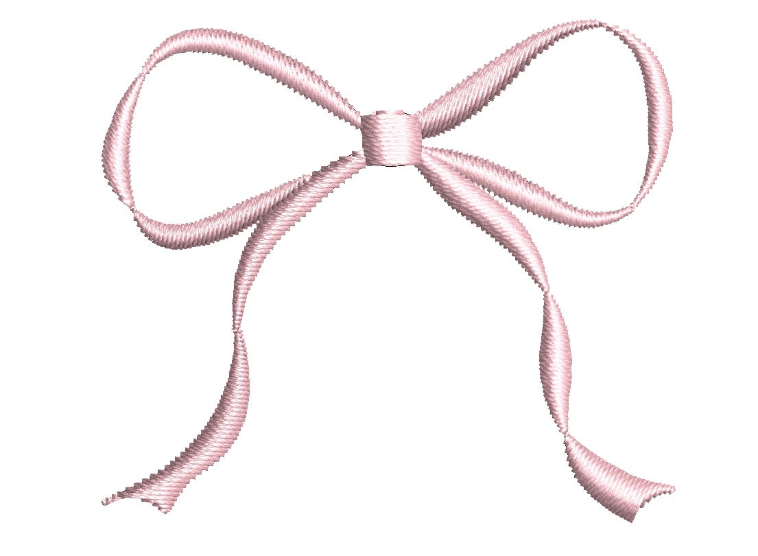 Three Sizes Bow Embroidery | Satin Stitch | Coquette Design - Etsy