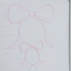Thin Bow Outline Embroidery File | Three Sizes | Coquette Embroidery ...