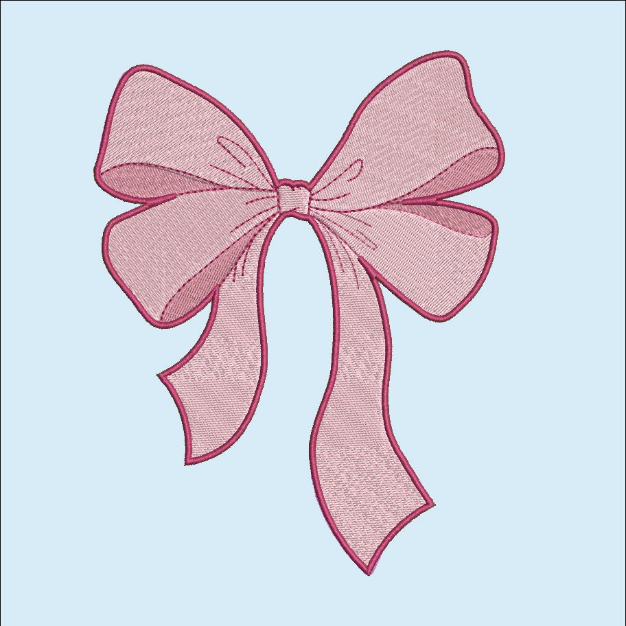 Large Bow Embroidery File | 3 Sizes | Machine Embroidery - Etsy