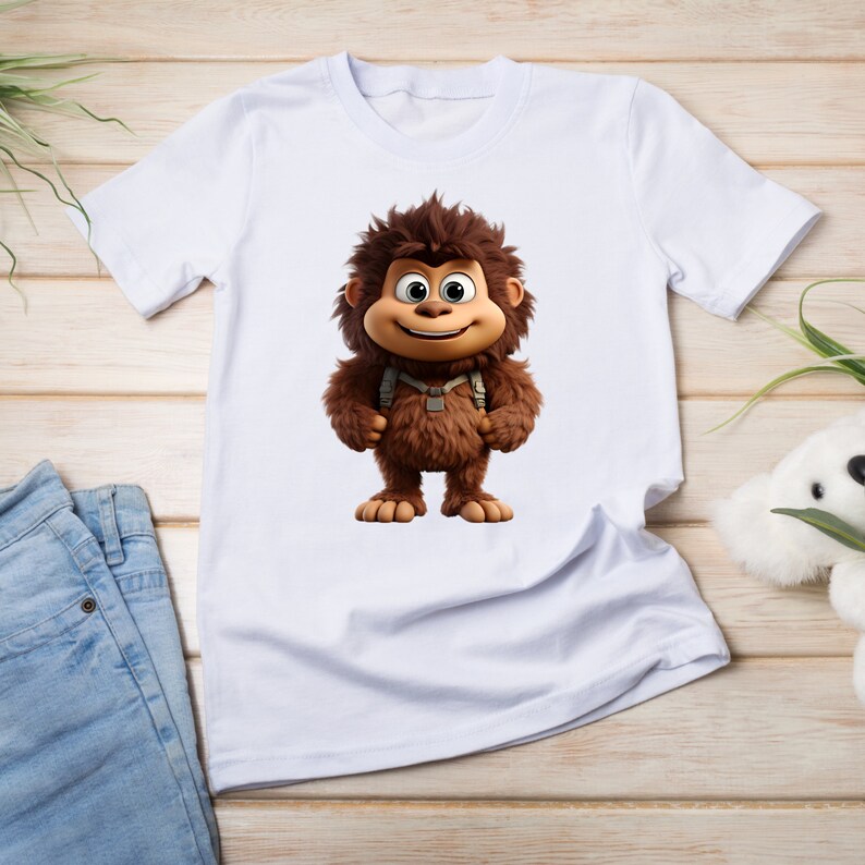 3D Cute Baby Bigfoot Clipart, Baby Sasquatch Clipart PNG, Bigfoot ...
