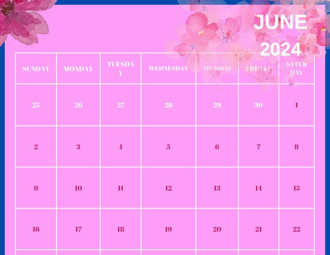 Undated Monthly Planner Printable Landscape, Monthly Agenda , June ...