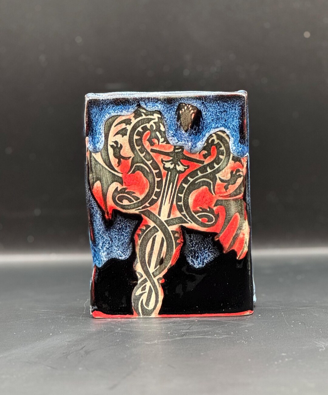 Handmade Ceramic Dice Tower, Dragon Design, Tabletop Gaming Accessory ...