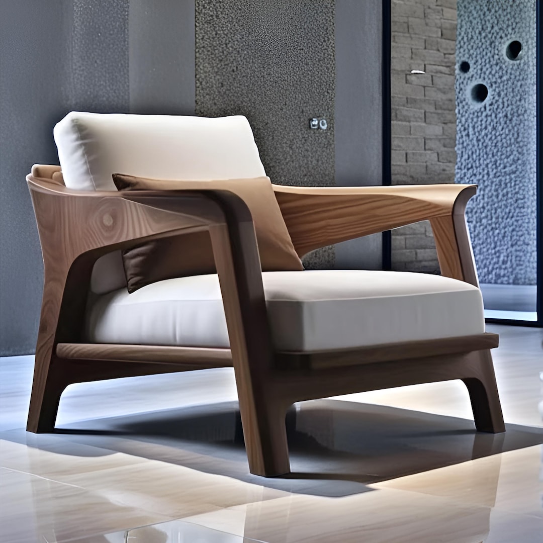 Solid Wood Recliner Chair: Cherry, Ash & Walnut - Minimalist Design - Etsy
