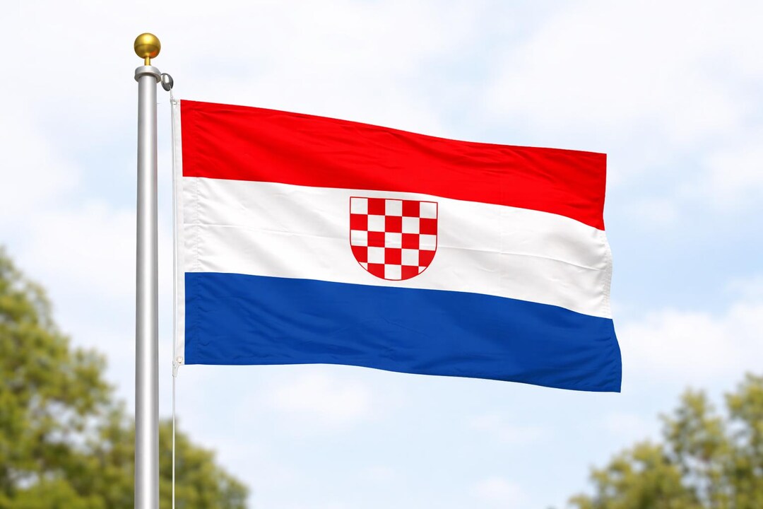 Croatia Checkerboard Shield Double-sided Flag | Red White Blue | 18"x12 ...