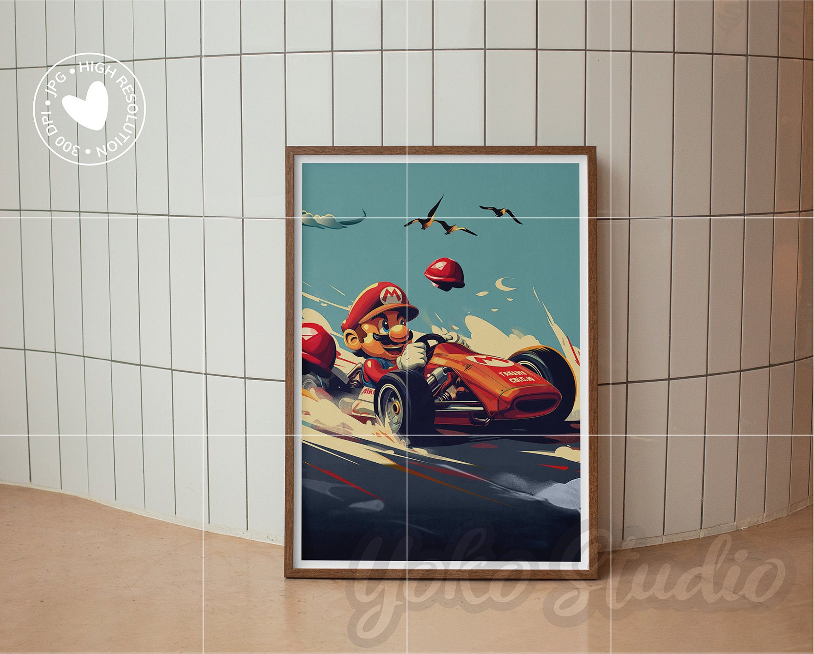 Mario Poster, Mario Kart Digital File, Mario Kart Vintage Poster ...