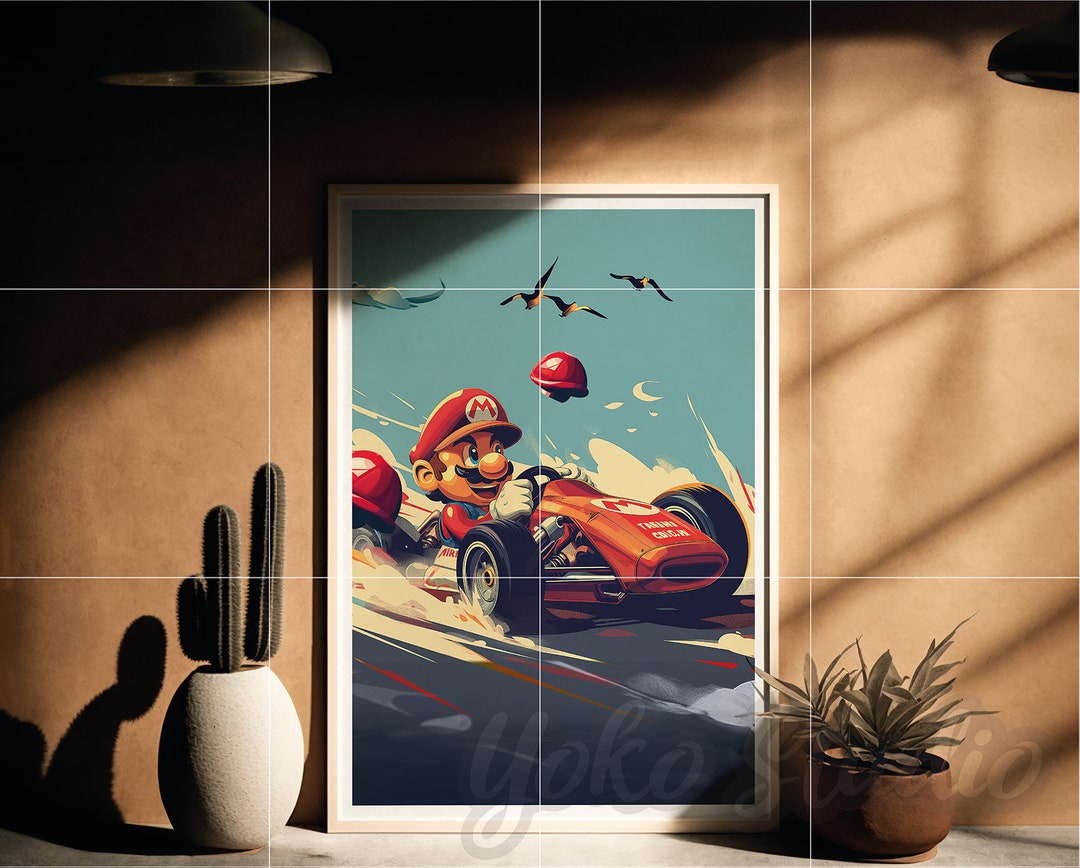 Mario Poster, Mario Kart Digital File, Mario Kart Vintage Poster ...