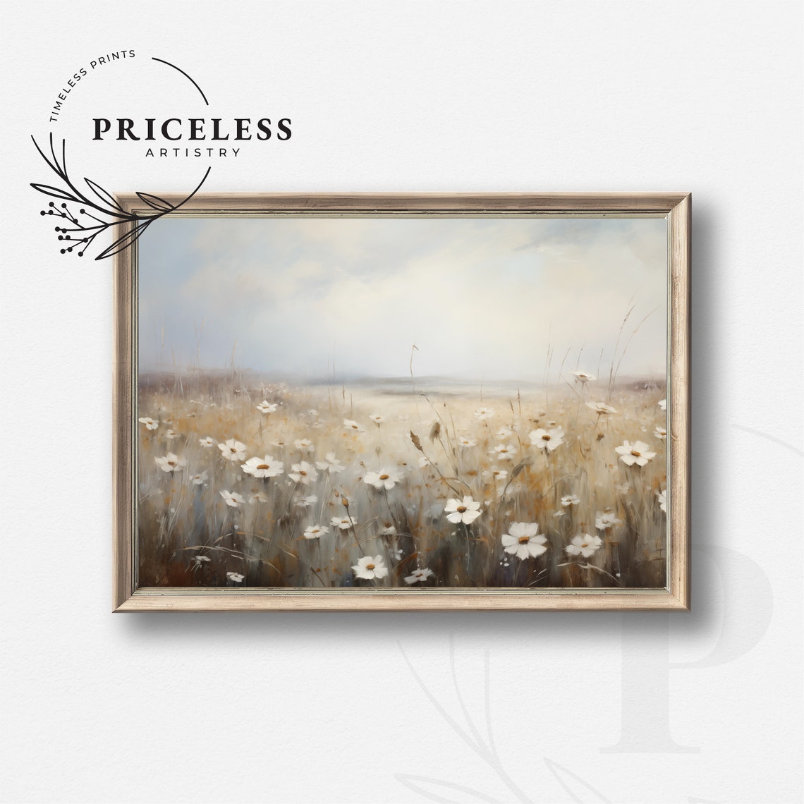 Wildflower Field Painting Spring Landscape, Country Field PRINTABLE ...