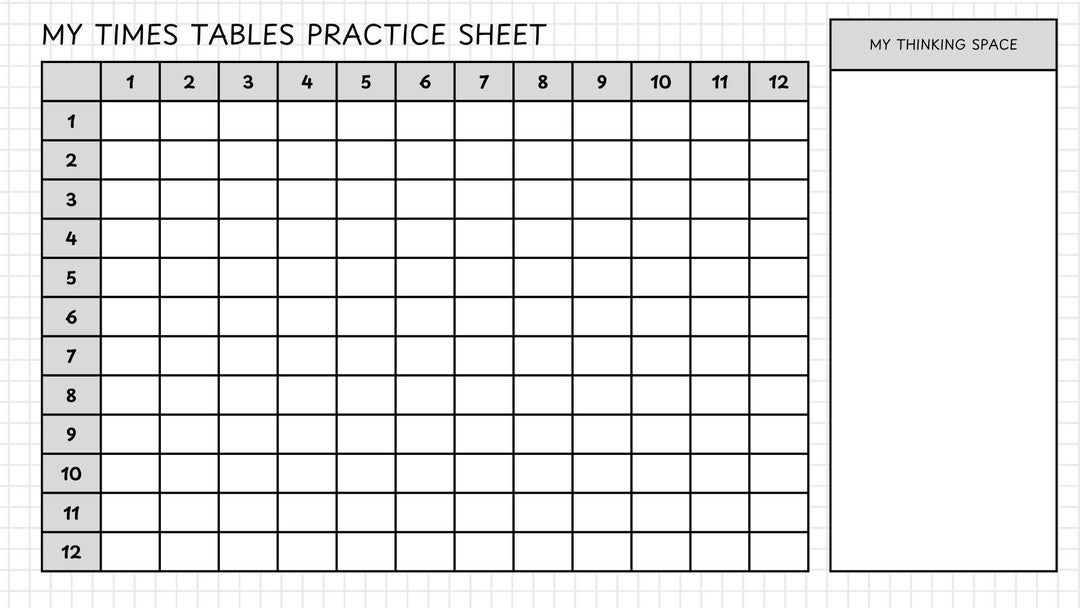 Times Table Square Worksheet - Downloadable PDF to Print at Home ...