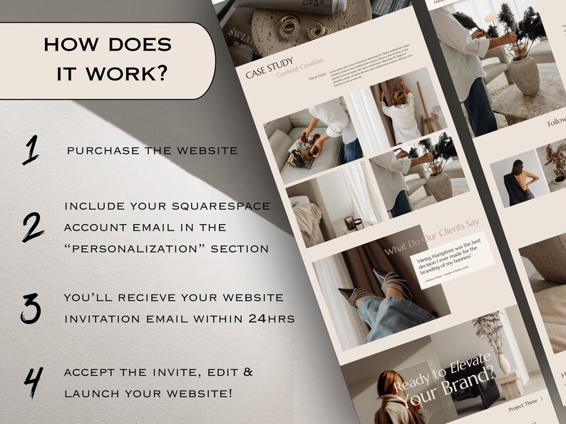 Minimal Modern Squarespace Website Template for Social Media Manager ...