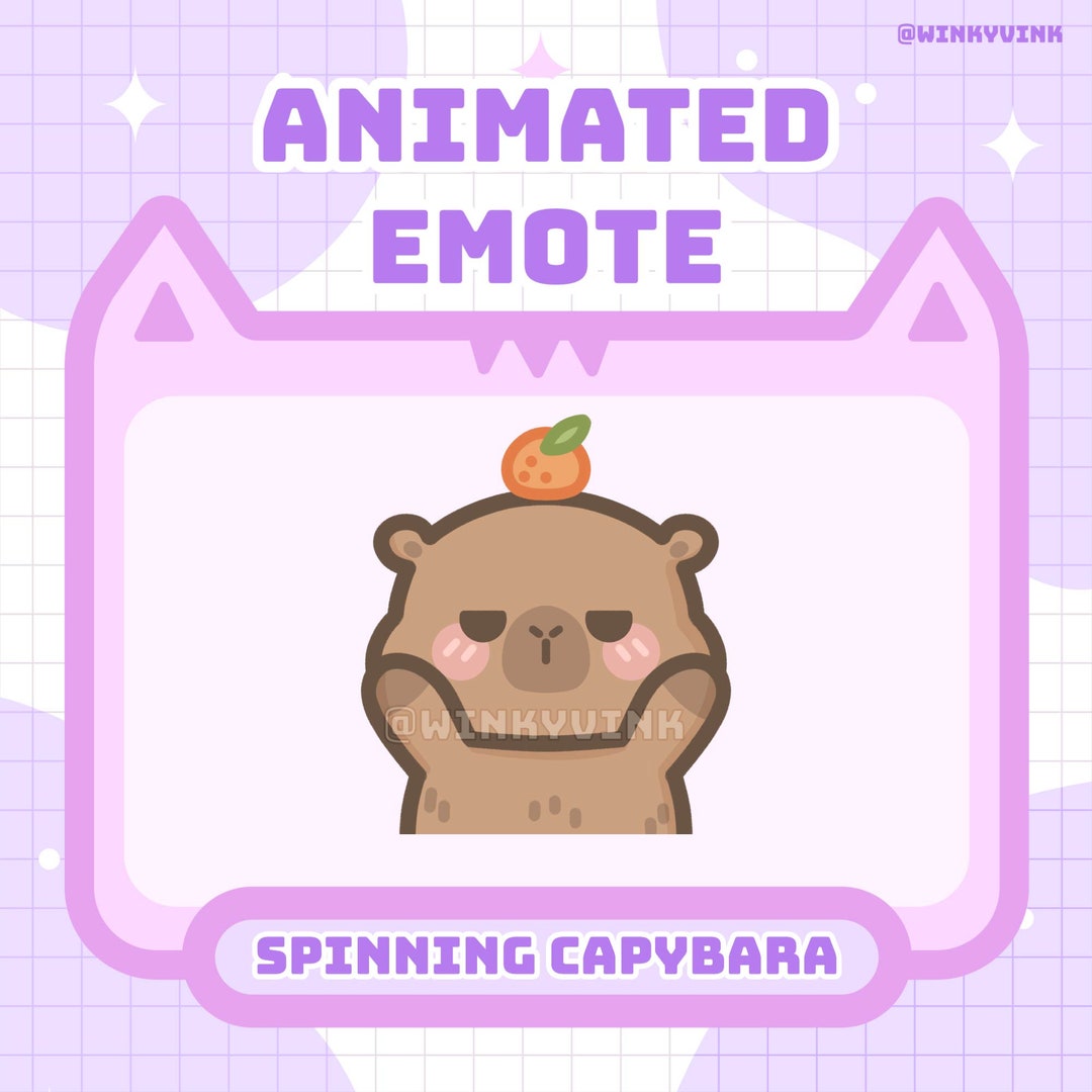 Animated Cute Capybara Spinning Spiraling 360 Emote | Twitch, Discord ...