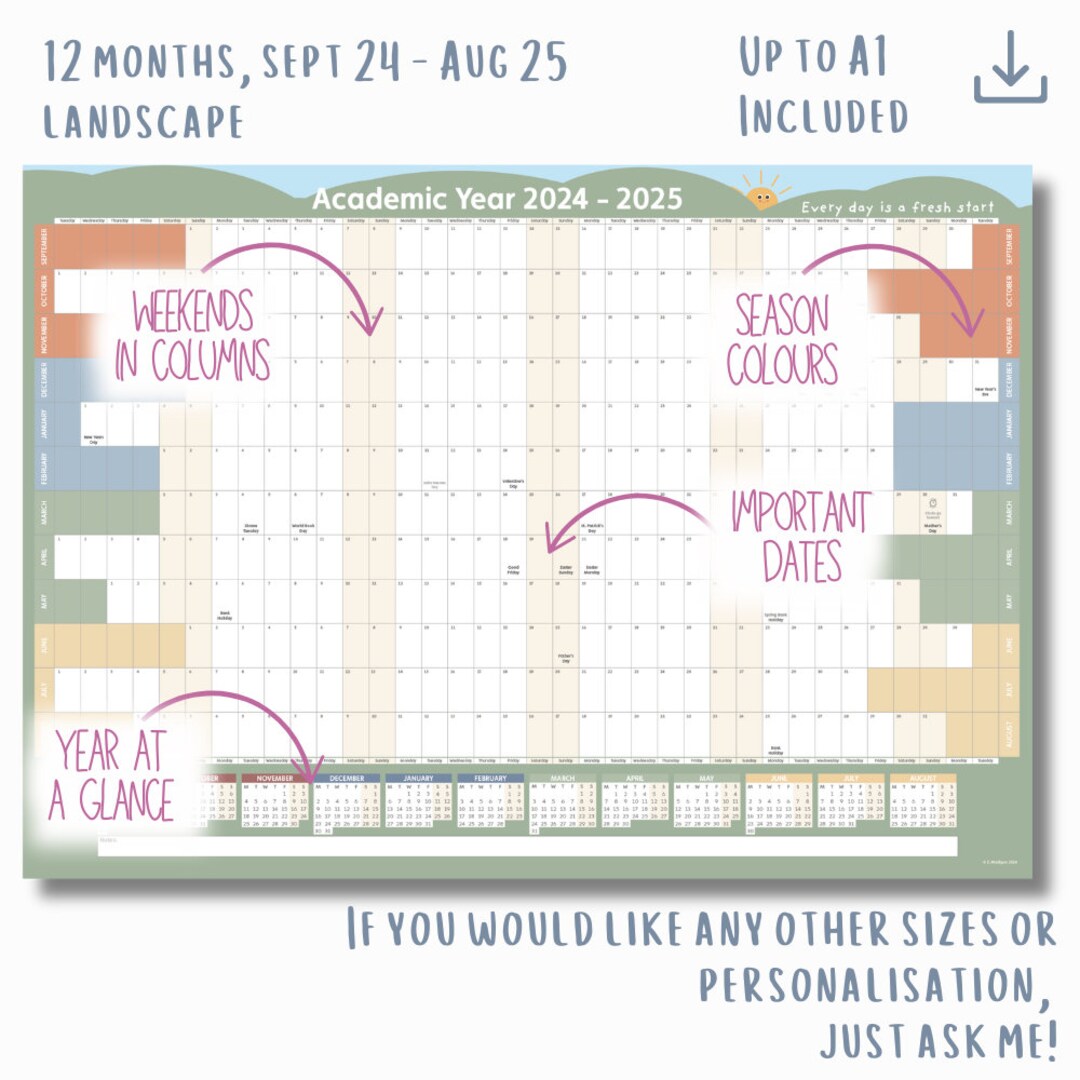 2024 2025 Academic Year Planner School Year Planner Monthly Weekly ...
