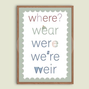 Homophones, Contractions Poster for Primary School, With Illustrations ...