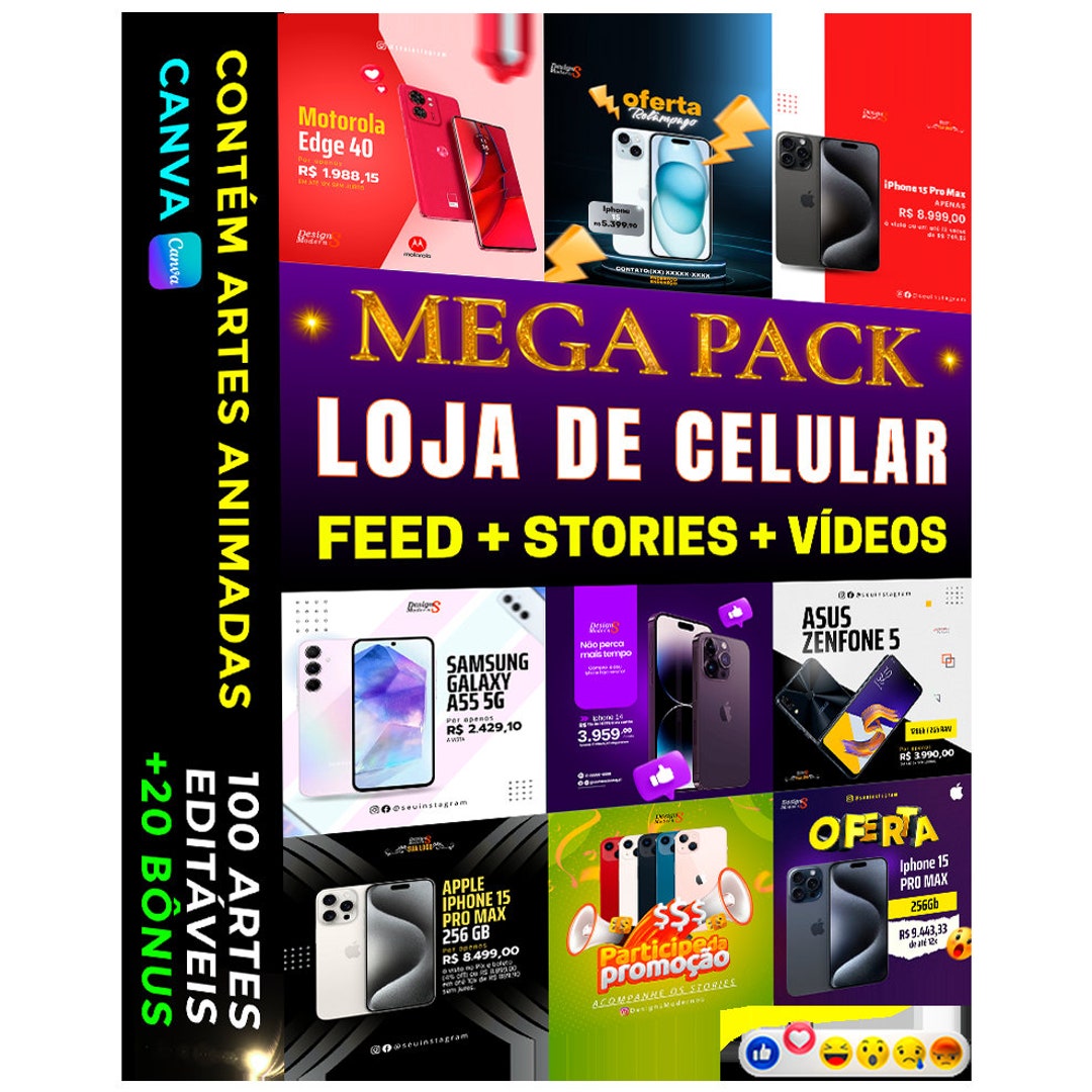 100 Cell Phone Pack Instagram Templates I Canva Templates I Plus 20 ...