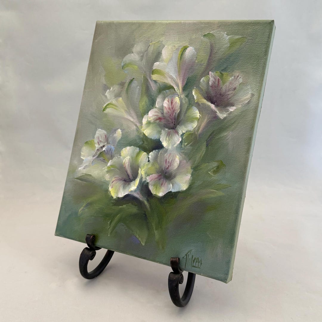 Floral Burst, Alstroemeria, Original Oil Painting, 8x10 Inches on ...