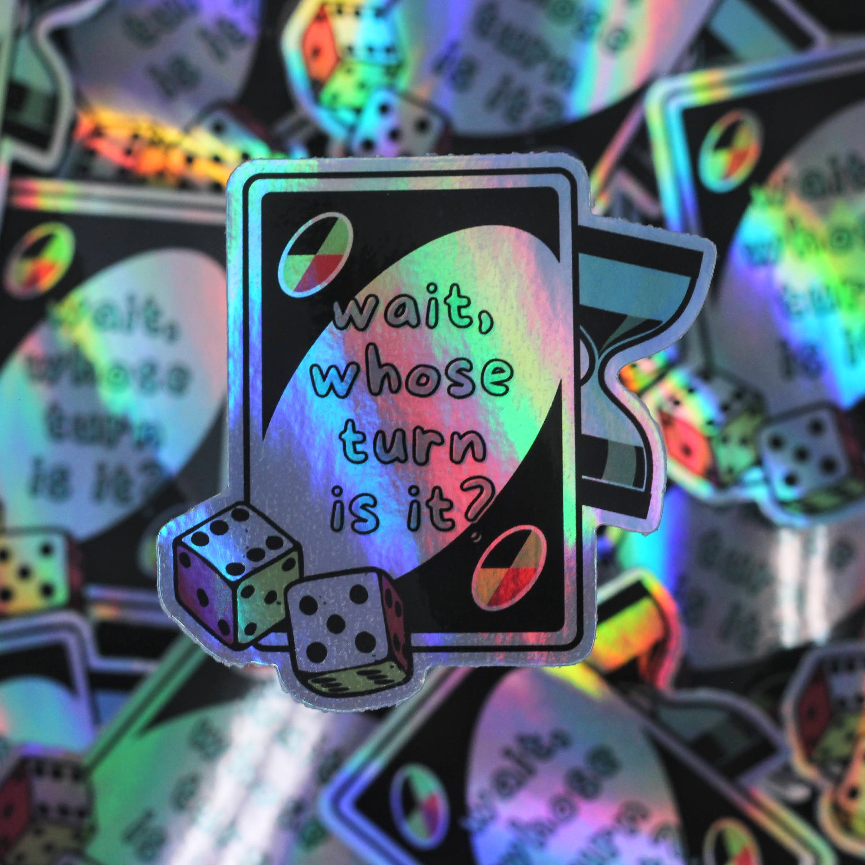 HOLOGRAPHIC "whose Turn is It" 3 Inch Vinyl Sticker for Gamers - Etsy