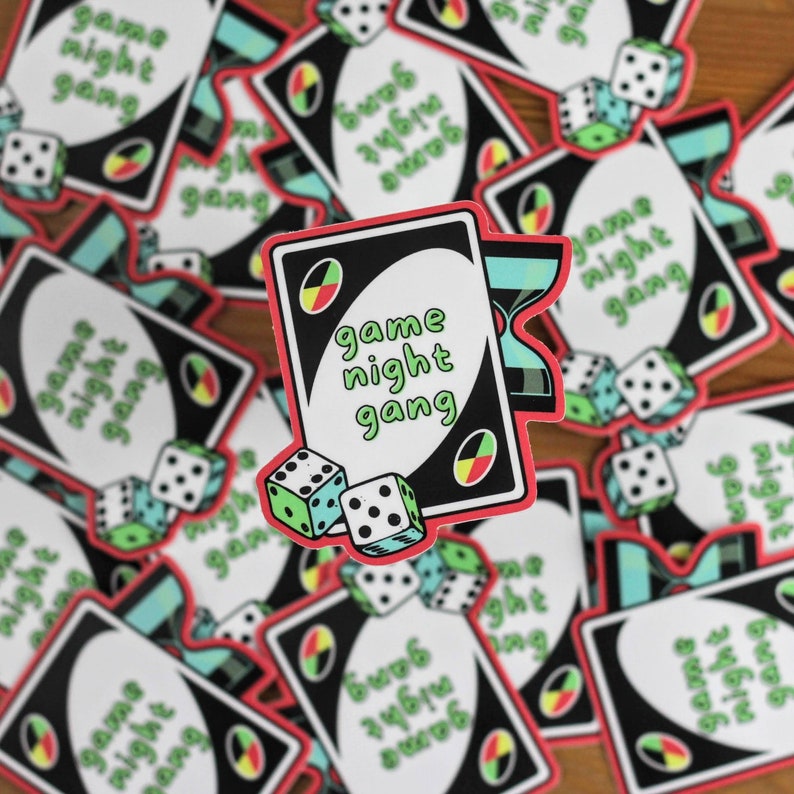 Game Night Gang 3 Inch Vinyl Sticker. Great Water Bottle or Laptop ...